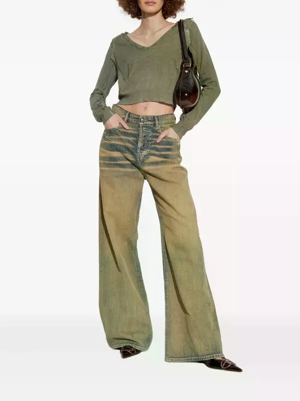 DIESEL® Cotton V-neck Draped Sweater