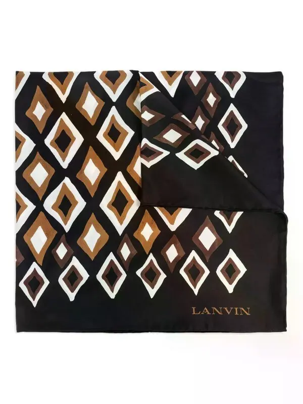 LANVIN Geometric-pattern Silk Scarf - Black