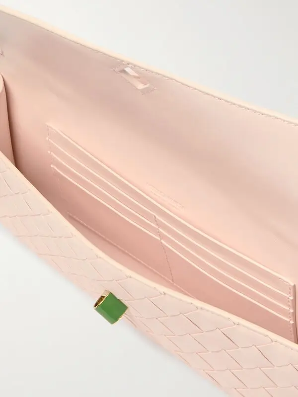 Bottega Veneta Andiamo Long Embellished Intrecciato Leather Clutch