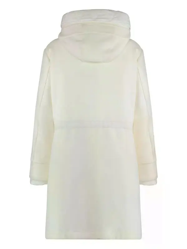 MOORER Hooded Single-breasted Coat - White