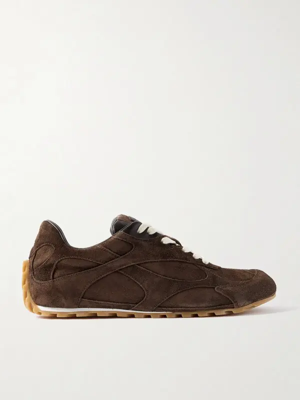 Bottega Veneta Orbit Flash Suede Lace-up Sneakers - Brown