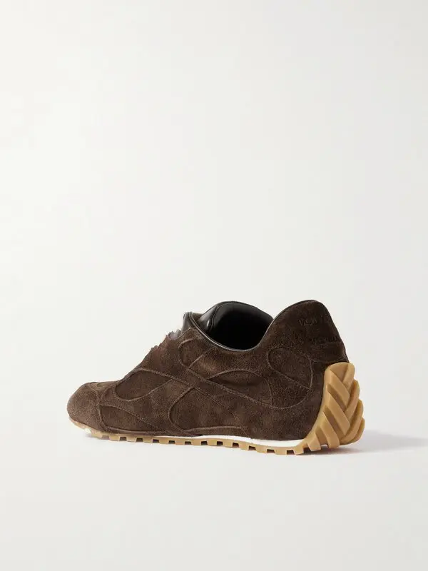Bottega Veneta Orbit Flash Suede Lace-up Sneakers - Brown