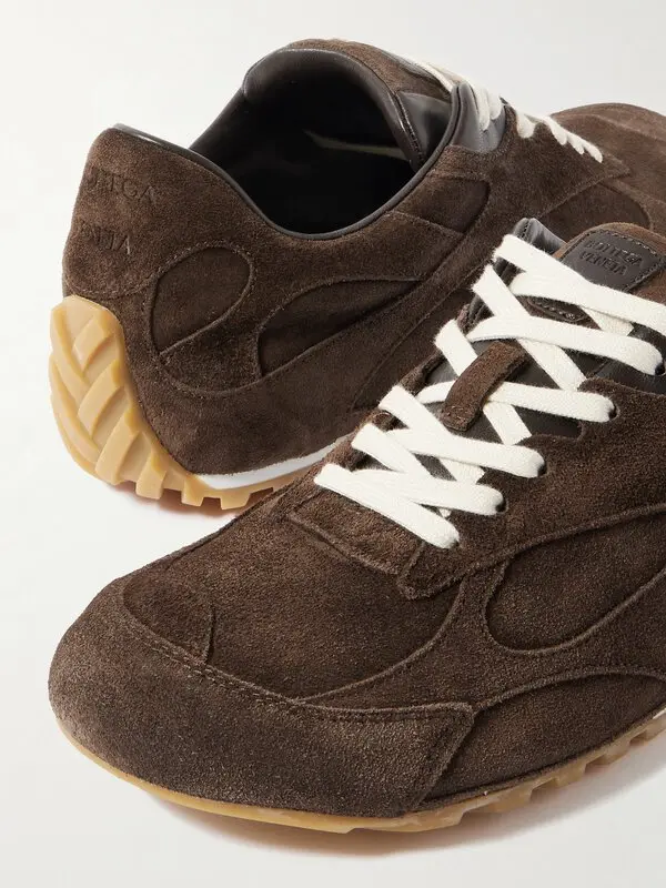 Bottega Veneta Orbit Flash Suede Lace-up Sneakers - Brown
