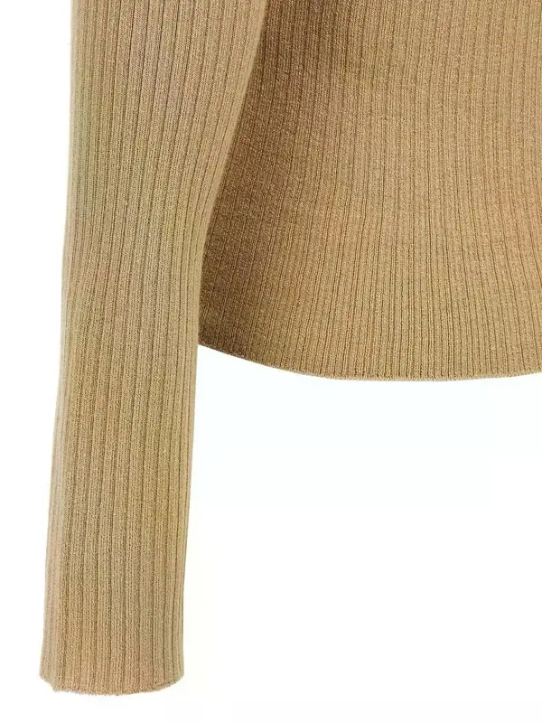Max Mara Ribbed V-neck Sweater - Neutrals