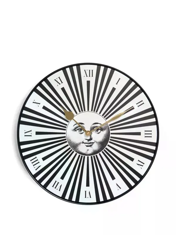 FORNASETTI Sun-motif Wall Clock - Black
