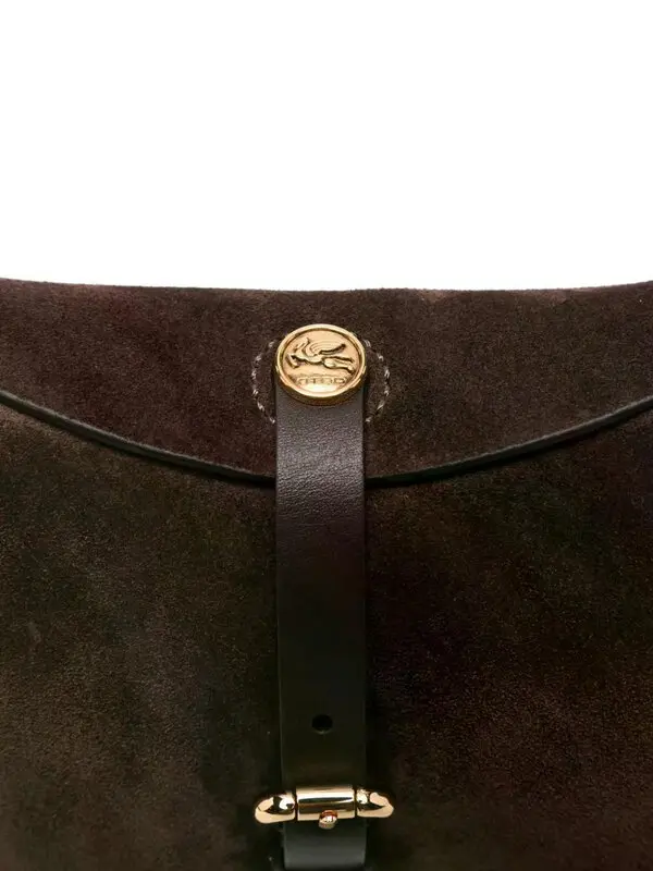 Etro Buckle-fastening Suede Shoulder Bag - Brown