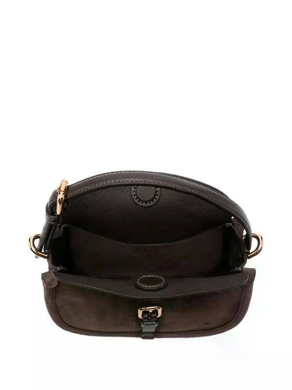 Etro Buckle-fastening Suede Shoulder Bag - Brown