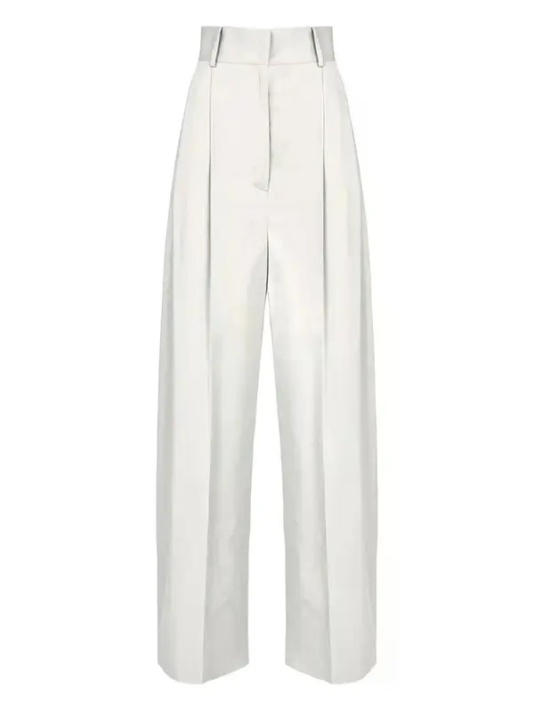 FERRAGAMO Pleated High-waisted Trousers - White