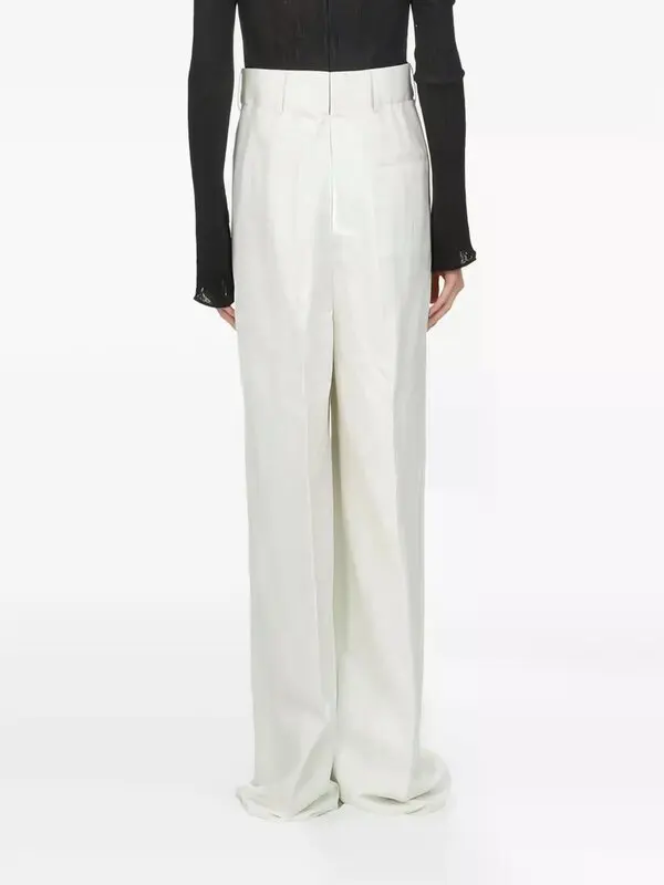 FERRAGAMO Pleated High-waisted Trousers - White