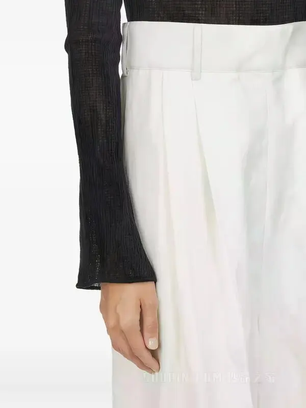 FERRAGAMO Pleated High-waisted Trousers - White