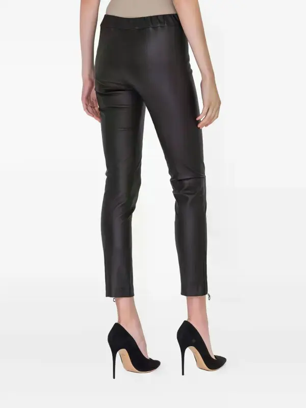 FERRAGAMO Leather Trousers With Zip Detail