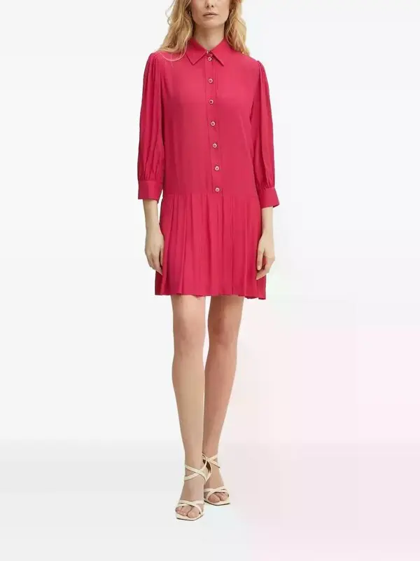 Liu Jo Pleated Button-front Mini Shirt Dress