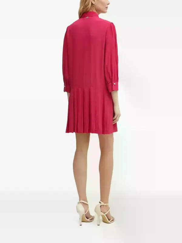 Liu Jo Pleated Button-front Mini Shirt Dress