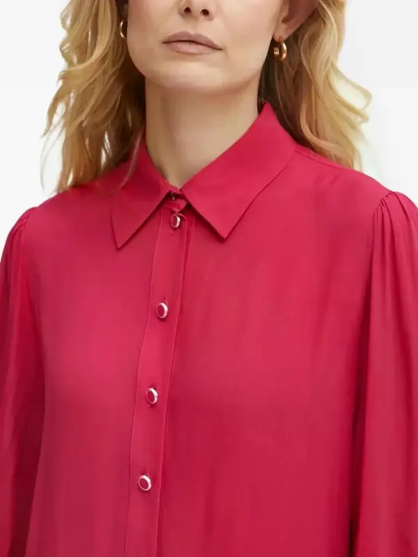 Liu Jo Pleated Button-front Mini Shirt Dress