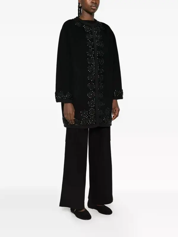 P.a.r.o.s.h Embellished Floral Wool Coat