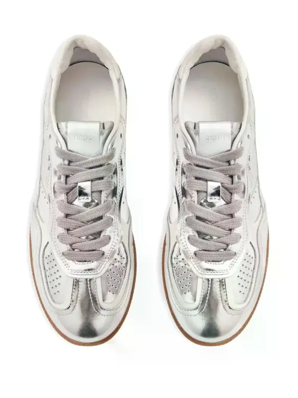 ALOHAS Metallic Leather Lace-up Sneakers - Grey