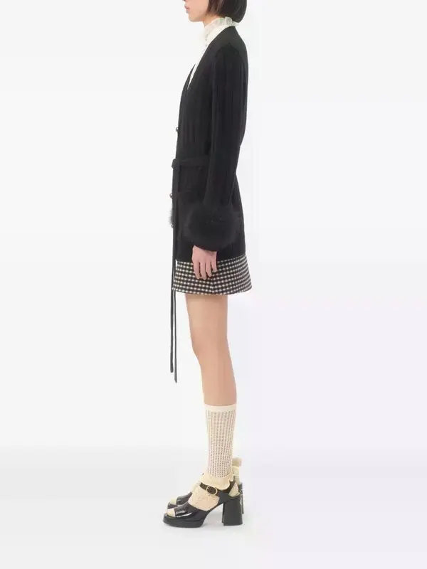 Valentino Garavani Ribbed Jacket With Feather Cuffs