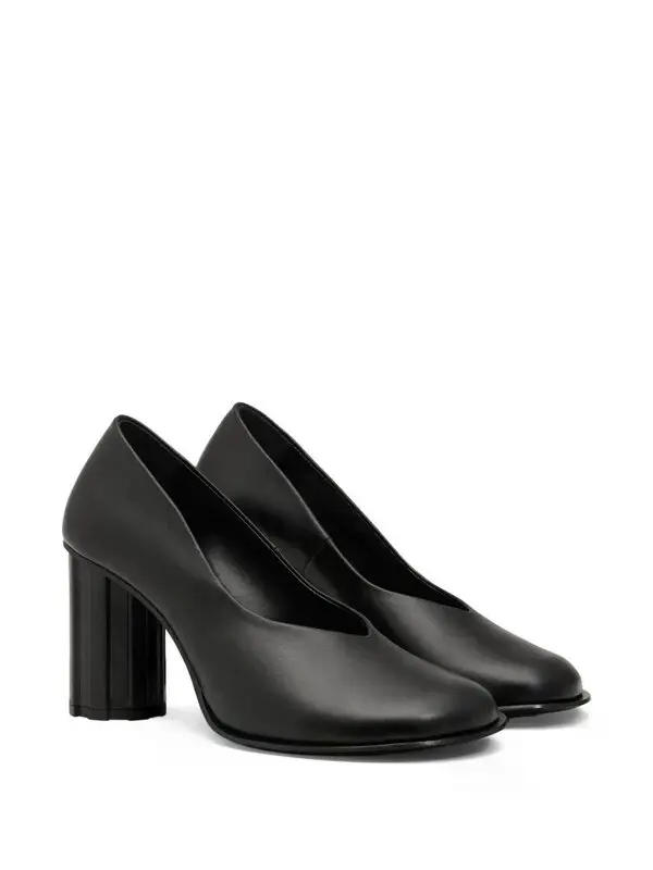 AMI Paris Leather Anatomical-toe Pumps With Piano Heel