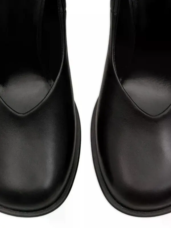AMI Paris Leather Anatomical-toe Pumps With Piano Heel