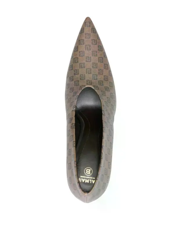 Balmain Monogram-print Pumps