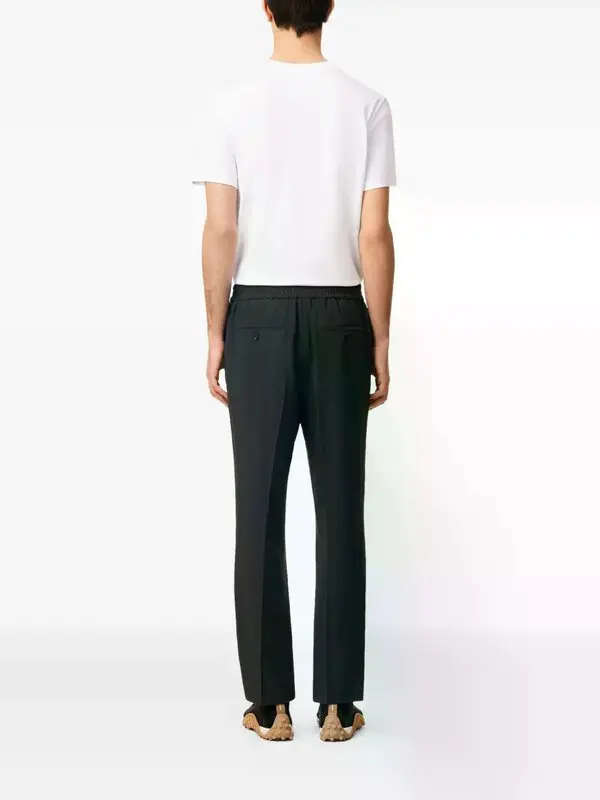 AMI Paris Wool Trousers With Elasticated Waistband - Black