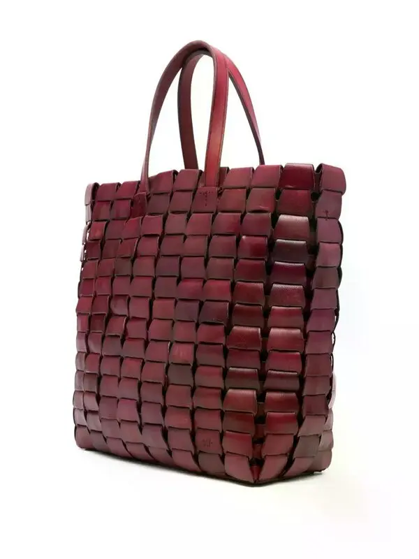 Dragon Diffusion Woven Leather Tote Bag - Red