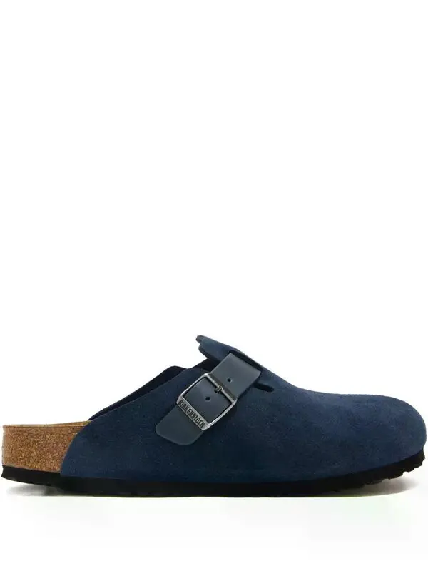 BIRKENSTOCK Boston Suede Clogs - Blue
