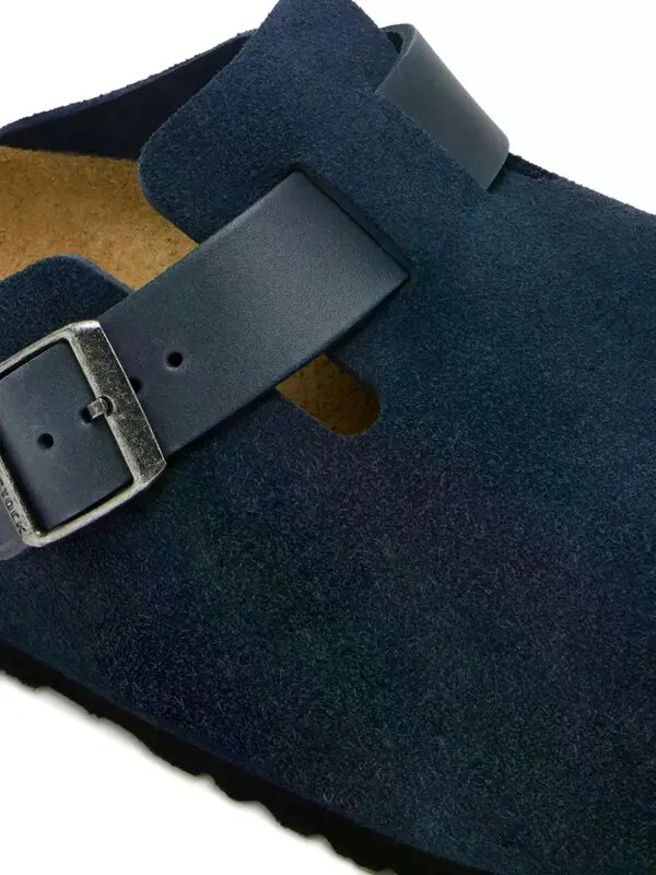 BIRKENSTOCK Boston Suede Clogs - Blue