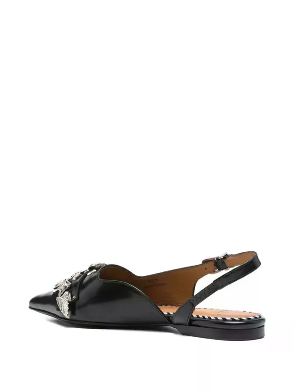 Toga Buckle-embellished Slingback Mules - Black