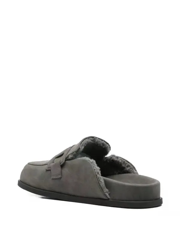 TWINSET Shearling-lined Buckle Slippers