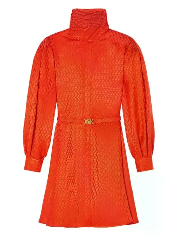 Versace Geometric-pattern Belted Dress