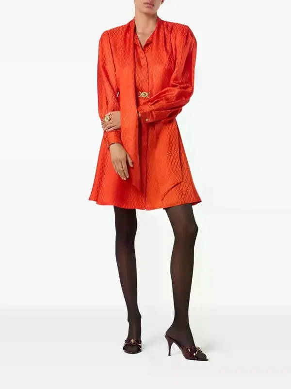 Versace Geometric-pattern Belted Dress