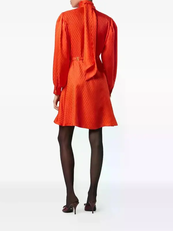 Versace Geometric-pattern Belted Dress