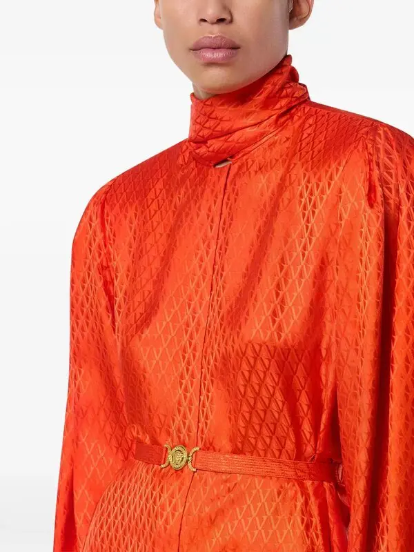 Versace Geometric-pattern Belted Dress