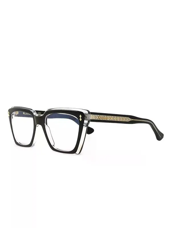 Kàdor Pattern-detail Square-frame Eyeglasses - Black