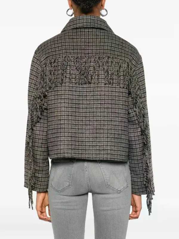 P.a.r.o.s.h Checked Frayed-sleeve Jacket