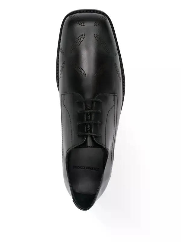 STEFAN COOKE Slashed Square Toe Derby Shoes