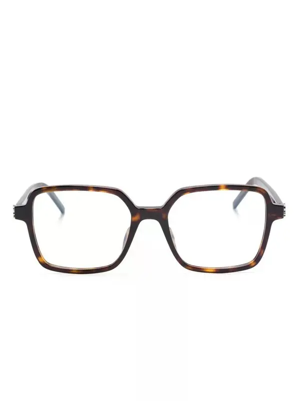 Saint Laurent Tortoiseshell-effect Square Frame Glasses - Black