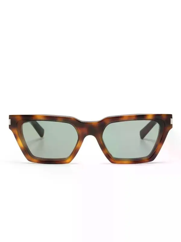 Saint Laurent Logo-engraved Cat-eye Sunglasses - Brown