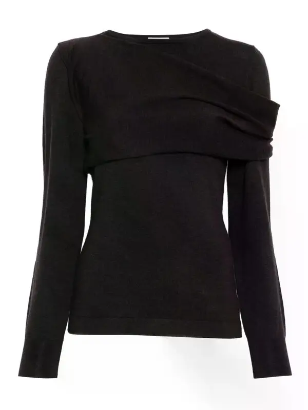 P.a.r.o.s.h Draped Wool-cashmere Sweater - Brown