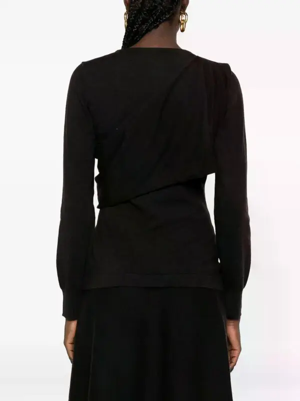 P.a.r.o.s.h Draped Wool-cashmere Sweater - Brown