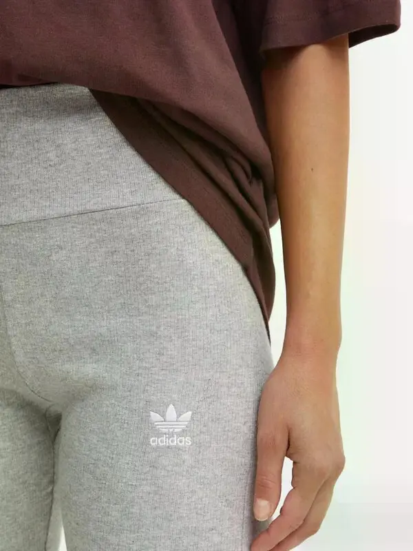 Adidas Ribbed Flared Sport Track Pants - Grey