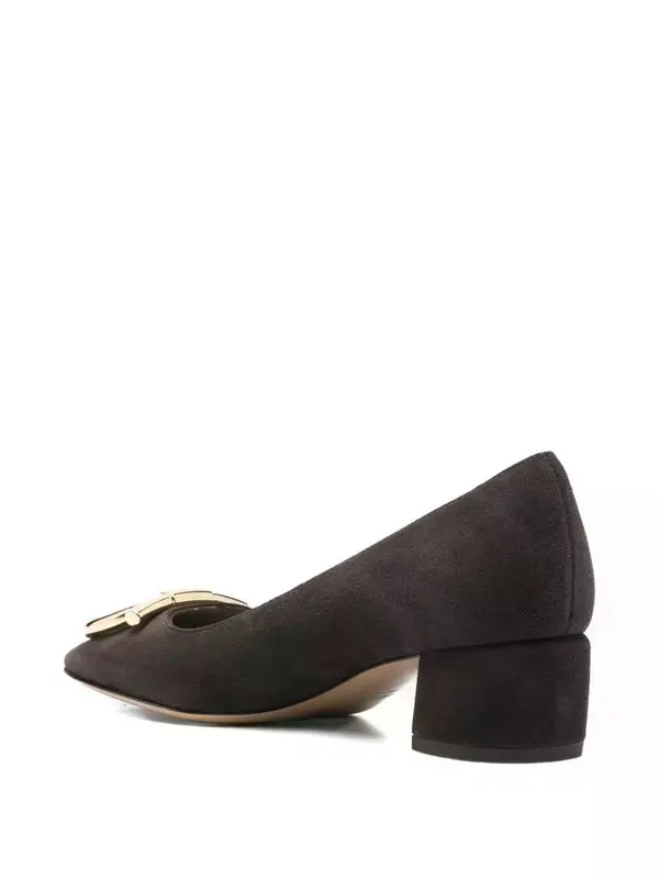 FERRAGAMO 40mm Gancini Block Heel Pumps - Brown