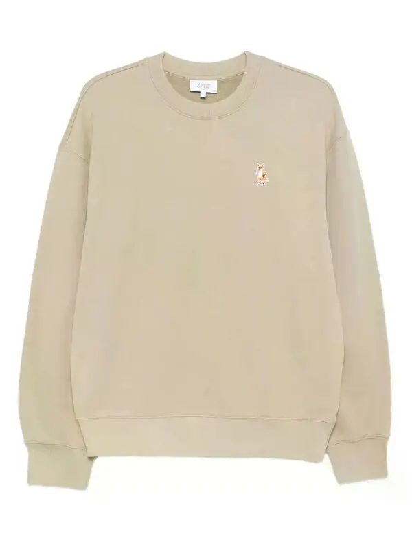 Maison Kitsuné Logo-embroidered Cotton Sweatshirt