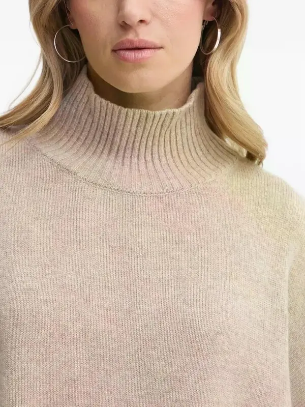 GESTUZ Turtleneck Balloon-sleeve Sweater - Neutrals