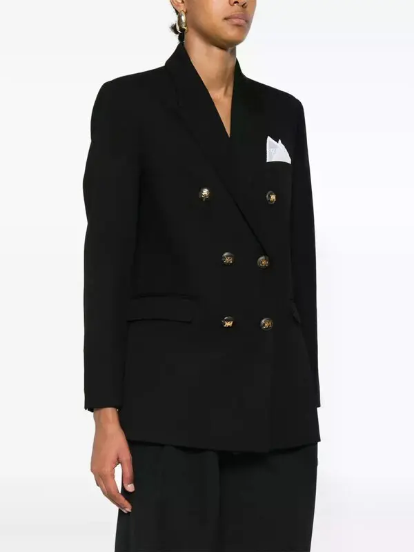Elisabetta Franchi Double-breasted Blazer With Gold-tone Buttons - Black
