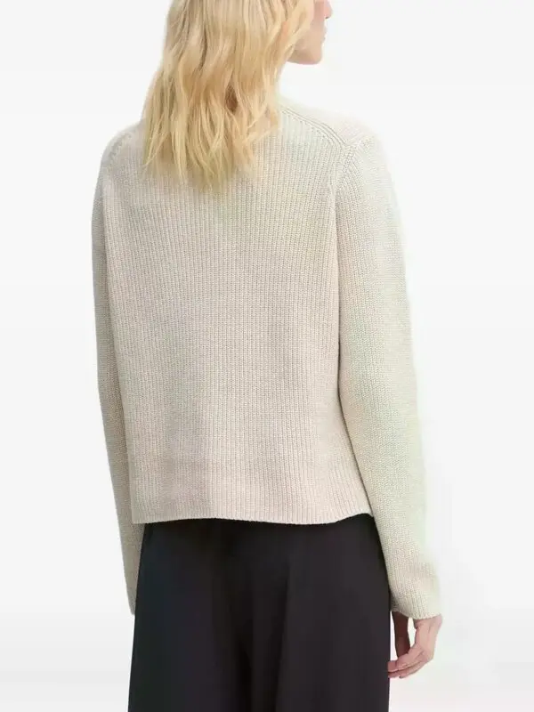 Marc O'polo Ribbed V-neck Cardigan - Neutrals