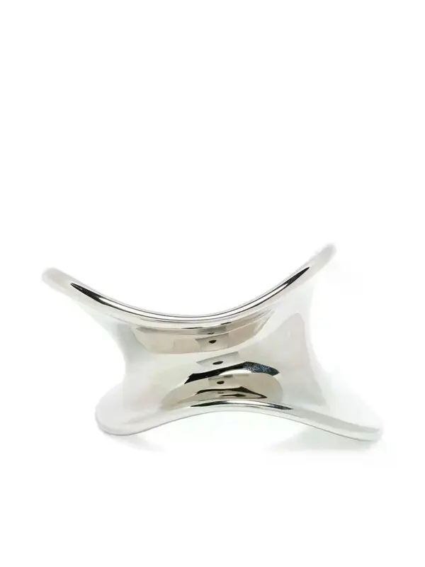 Khaite Curved Brass Bracelet - Silver