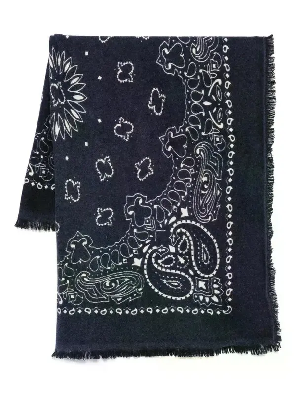 KUJTEN Hachiko Paisley-pattern Fringed Scarf