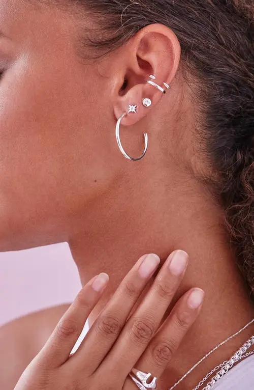 Estée Lauder Xl Hoop Earrings - Silver